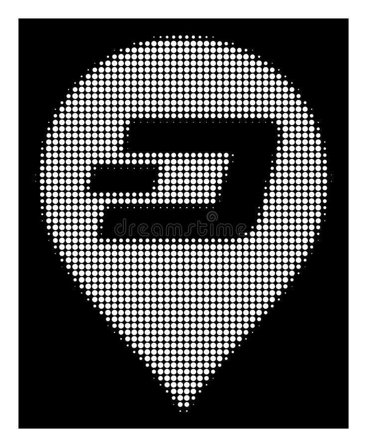 White Halftone Dash Pin Icon Stock Vector - Illustration of cartography ...