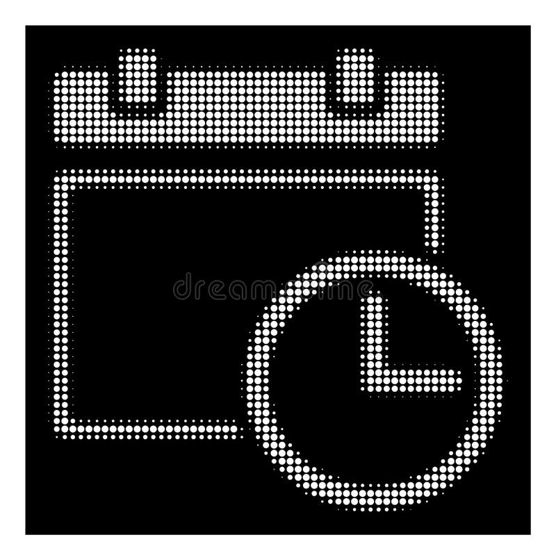 White Halftone Date and Time Icon Stock Vector - Illustration of clock ...