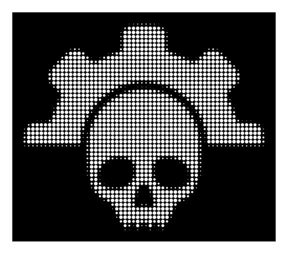 White Halftone Dead Tools Icon Stock Vector - Illustration of pictogram ...