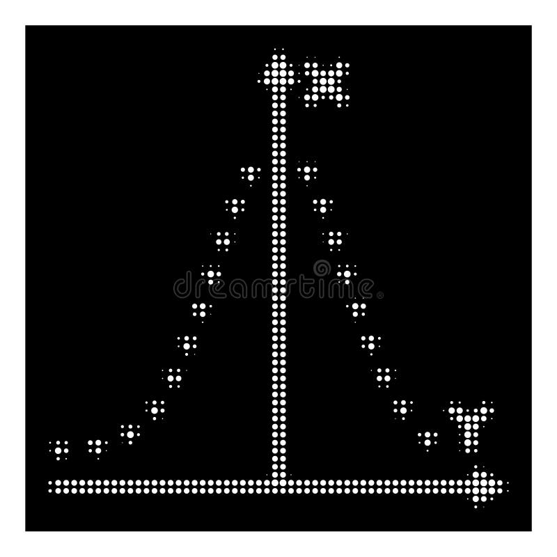 White Halftone Dotted Gauss Plot Icon Stock Vector - Illustration of ...