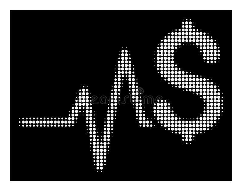 White Halftone Financial Pulse Icon Stock Vector - Illustration of ...