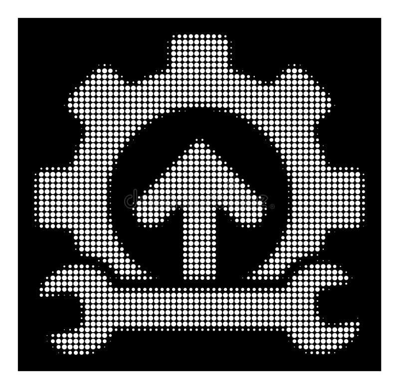 White Halftone Gear Integration Tools Icon Stock Vector - Illustration ...