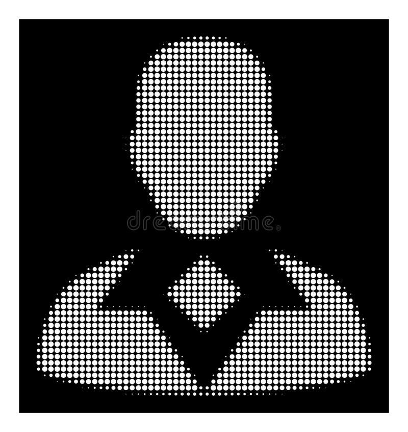 White Halftone Guy Icon stock vector. Illustration of body - 128595914