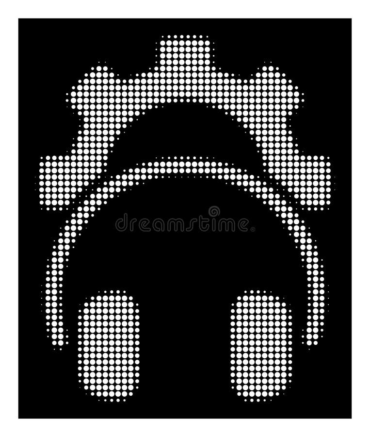 White Halftone Headphones Configuration Gear Icon Stock Vector ... White Halftone Headphones Configuration Gear Icon Stock Vector ...