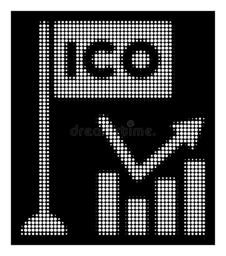 White Halftone ICO Trend Chart Icon Stock Vector - Illustration of ...