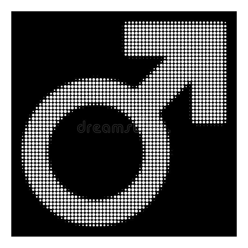 White Halftone Mars Symbol Icon Stock Vector - Illustration of raise ...