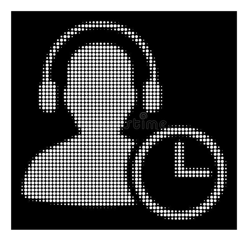 White Halftone Operator Time Icon Stock Vector - Illustration of ...