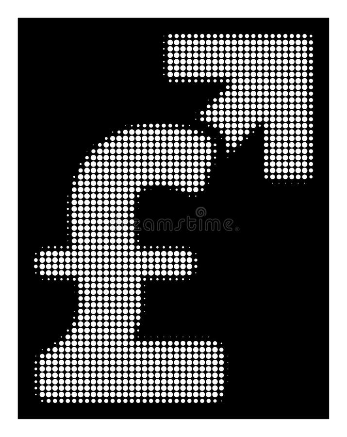 White Halftone Pound Growth Icon Stock Vector - Illustration of pound ...