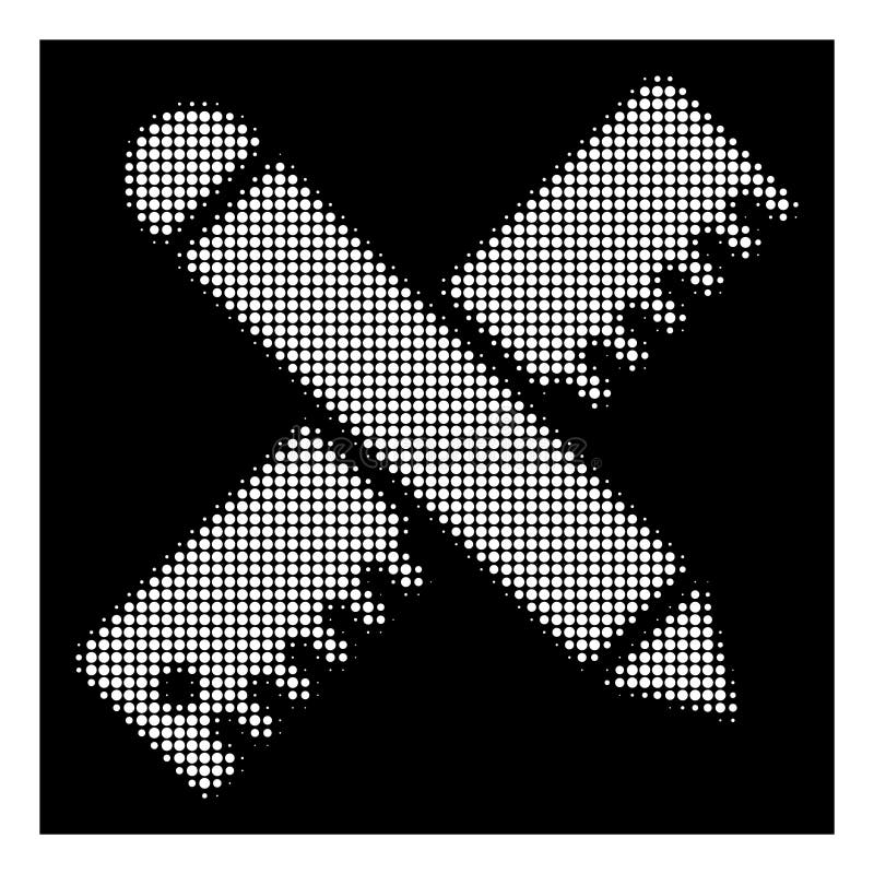 White Halftone Ruler and Pencil Design Tools Icon Stock Vector ...