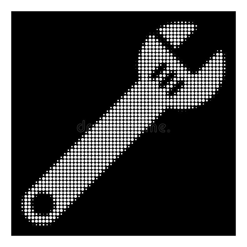 White Halftone Spanner Icon Stock Vector - Illustration of ...