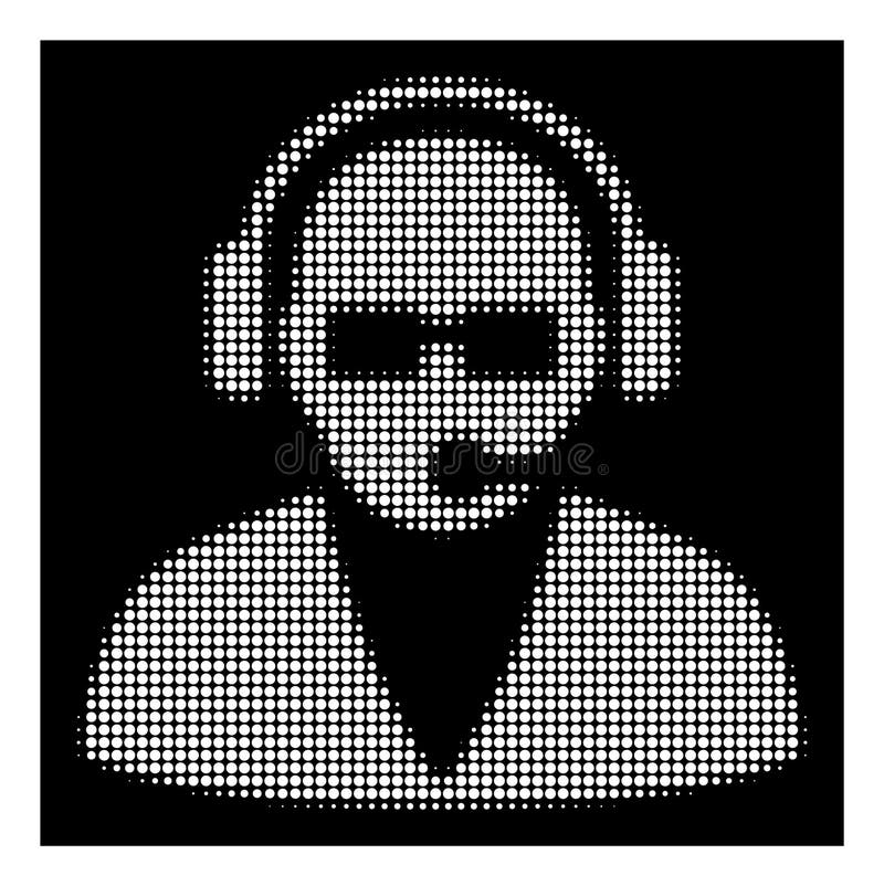 White Halftone Support Operator Icon Stock Vector - Illustration of ...
