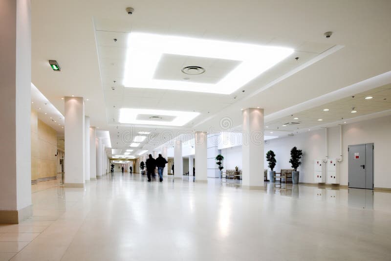 White Hall of Office Centre Stock Photo - Image of empty, inside: 7843214