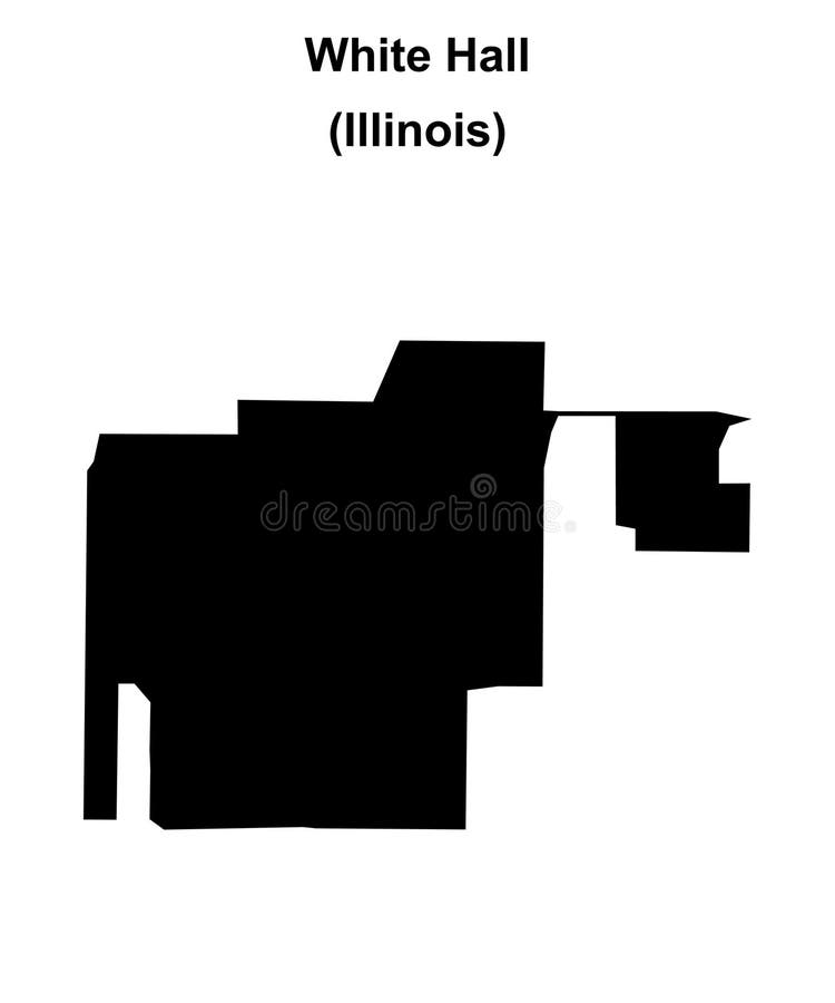 White Hall outline map stock illustration. Illustration of area - 387249860
