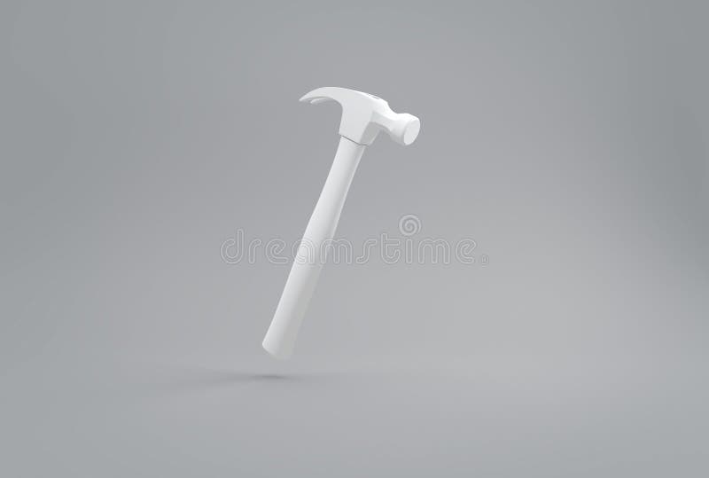 White Hammer on a Gray Studio Background. Minimal Concept Stock ...