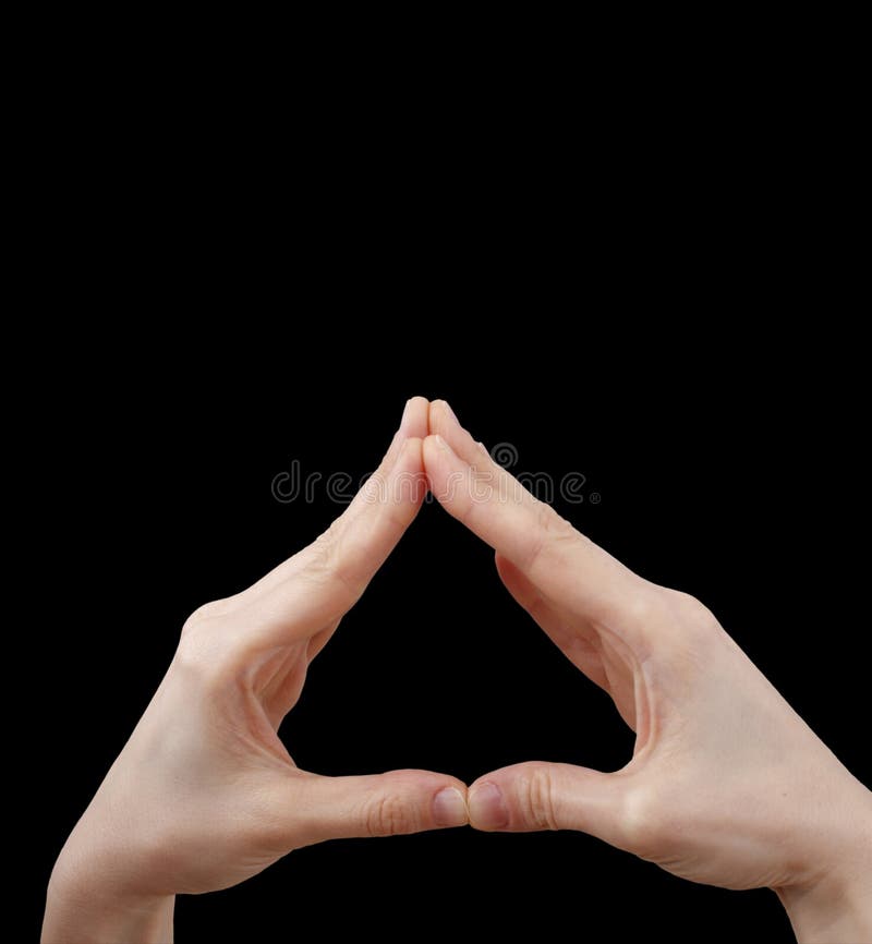 Two Hand Made Triangle Shape. Stock Image - Image of isolated, female ...