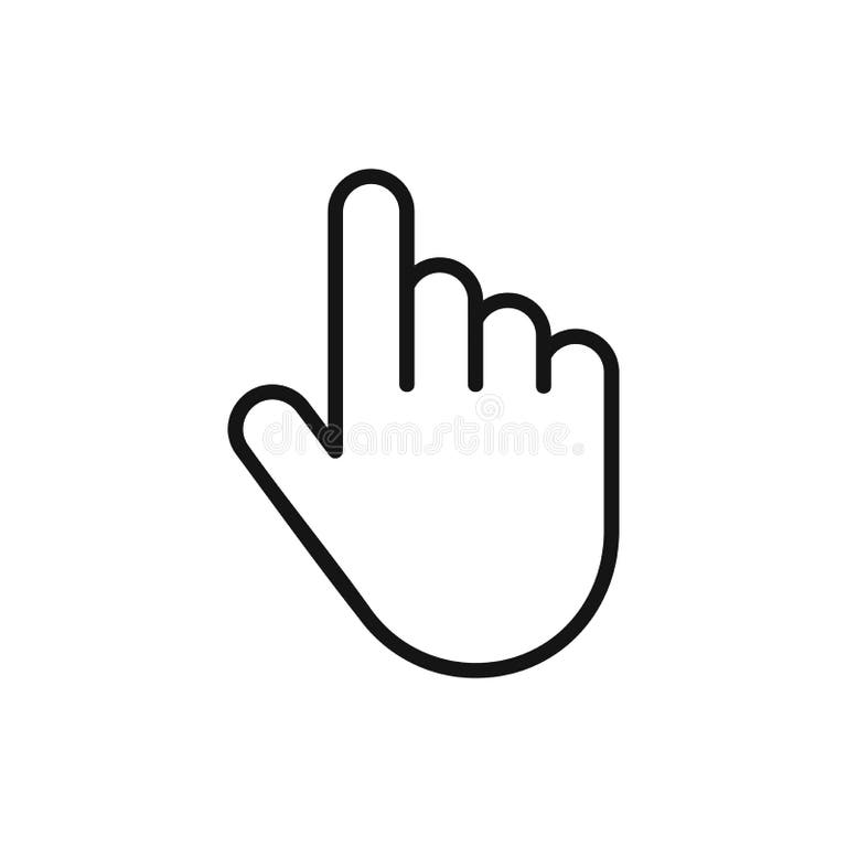 White Hand Cursor Pointer Icon Stock Illustration - Illustration of ...