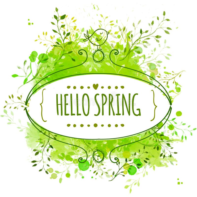 Creative Green and Pink Texture with Leaves and Berries Traces. Doodle ...