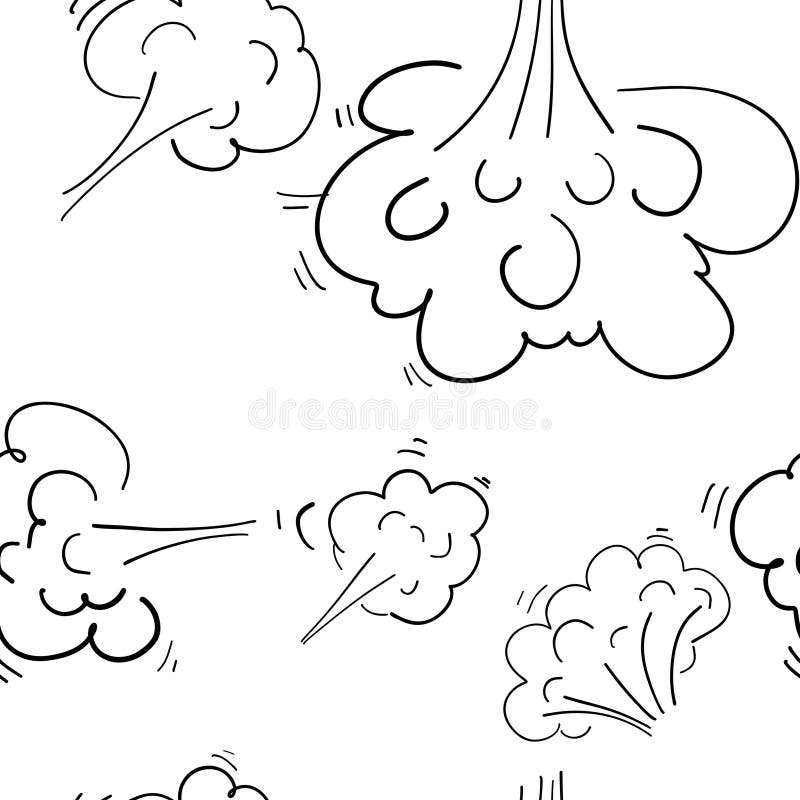 White Hand Drawn Smoke Resembling a Cloud Stock Vector - Illustration ...