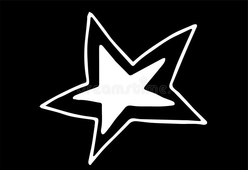 White Hand-drawn star stock vector. Illustration of crayon - 198199438
