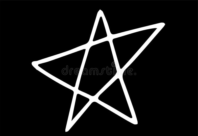 White Hand-drawn star stock vector. Illustration of glitter - 198199454