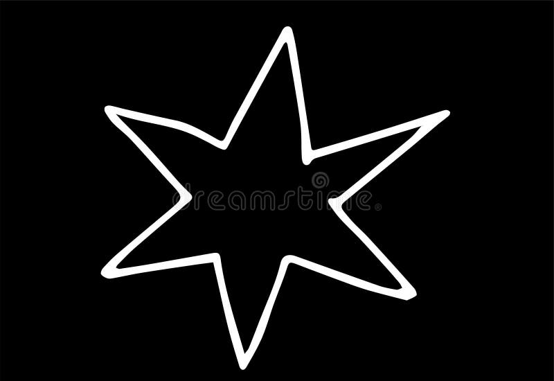 White Hand-drawn star stock vector. Illustration of material - 198199455