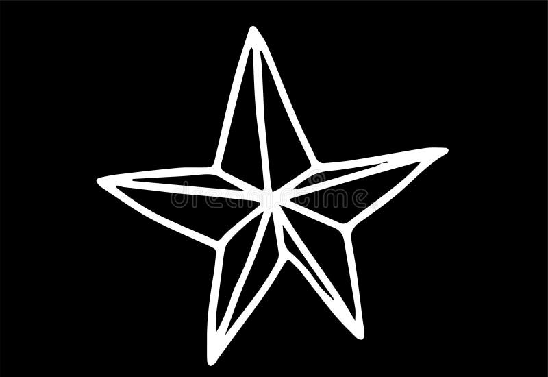 White Hand-drawn star stock vector. Illustration of material - 198199458