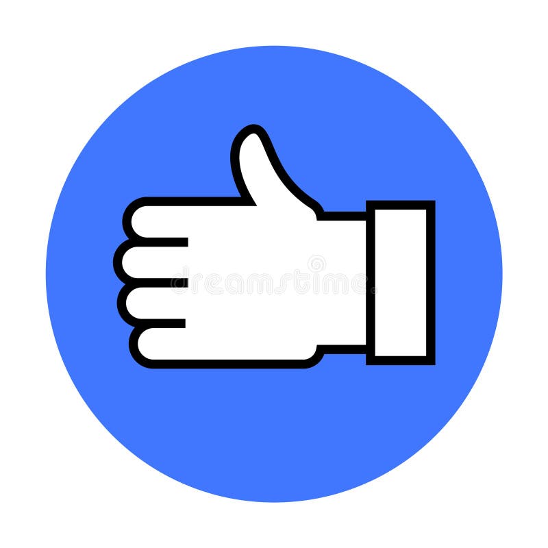 Thumbs Up Hand Gesture Inside Blue Circle for Positive Feedback and ...