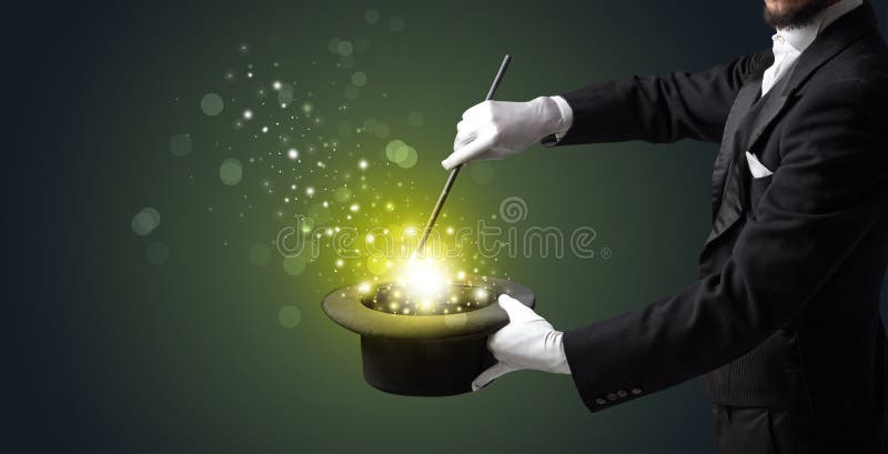 White Hand in Middle of Conjuring Stock Image - Image of conjurer ...