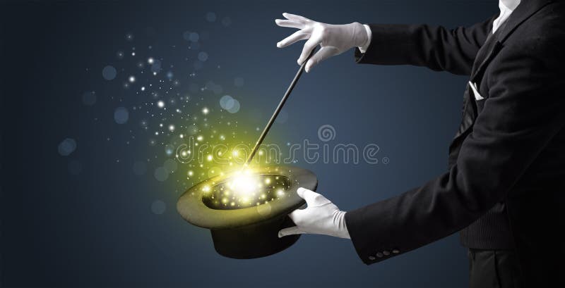 White Hand in Middle of Conjuring Stock Photo - Image of conjurer ...