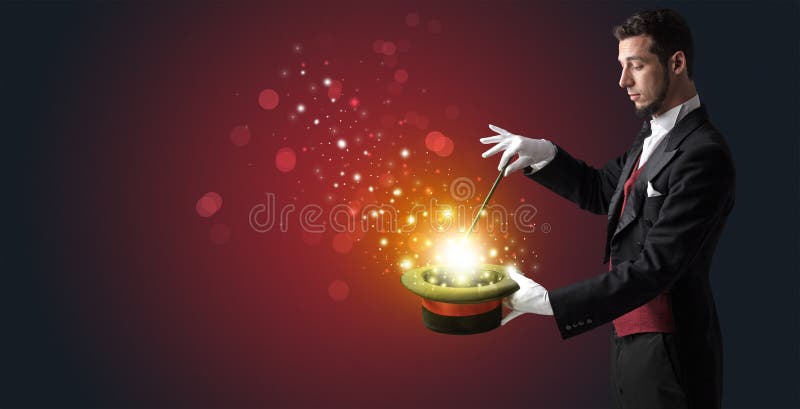 White Hand in Middle of Conjuring Stock Photo - Image of lustrous ...
