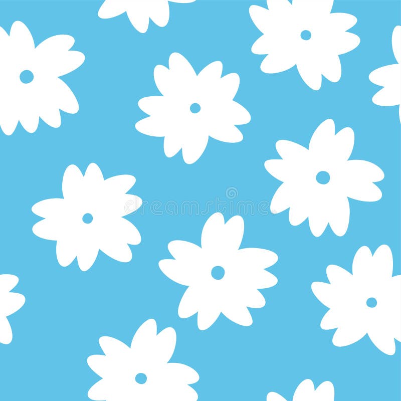 White Hand-painted Flower Pattern Variation Stock Illustration ...