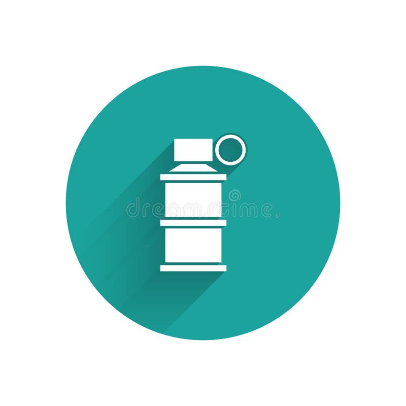 White Hand Smoke Grenade Icon Isolated with Long Shadow. Bomb Explosion ...