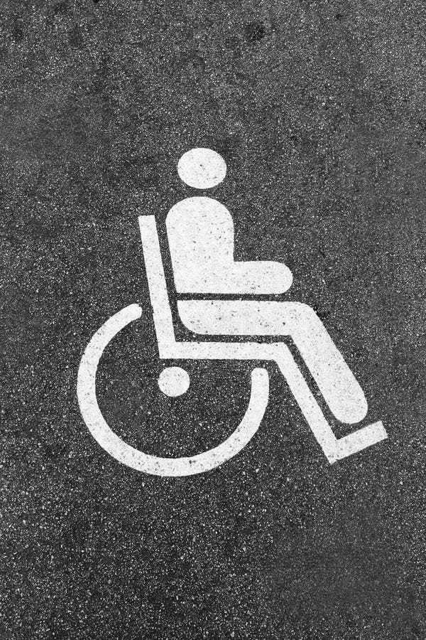 White Handicap Sign in a Parking Stock Photo - Image of handicapped ...