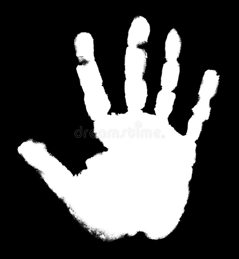 White handprint on a black stock illustration. Illustration of palm ...