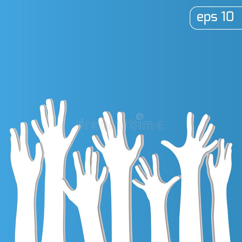 White hands up background stock vector. Illustration of emotion - 85147666