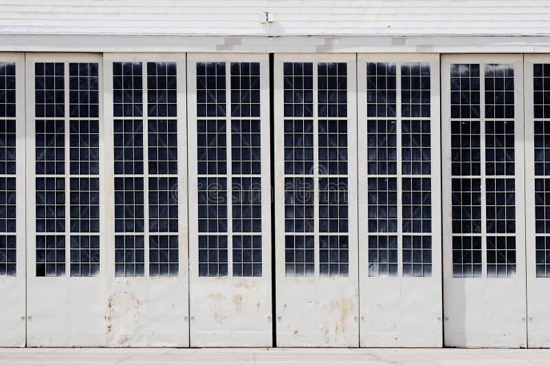 White Hangar Doors stock photo. Image of window, pane - 2841122