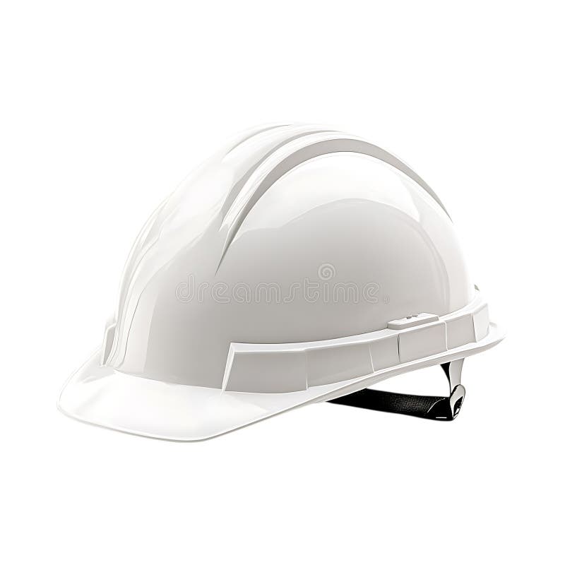 White Hard Hat Safety Gear for Construction Workers Against Transparent Background Stock ...