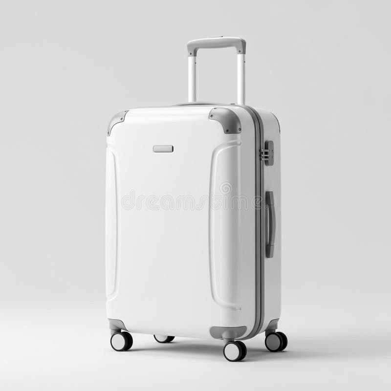 White Hard-shell Suitcase with a Sleek, Modern Design. Equipped with ...