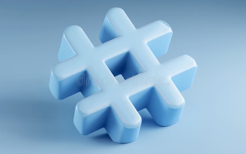 White Hashtag Symbol Against Blue Background. Stock Illustration ...