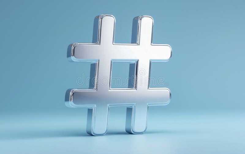 White Hashtag Symbol Against Blue Background. Stock Illustration ...