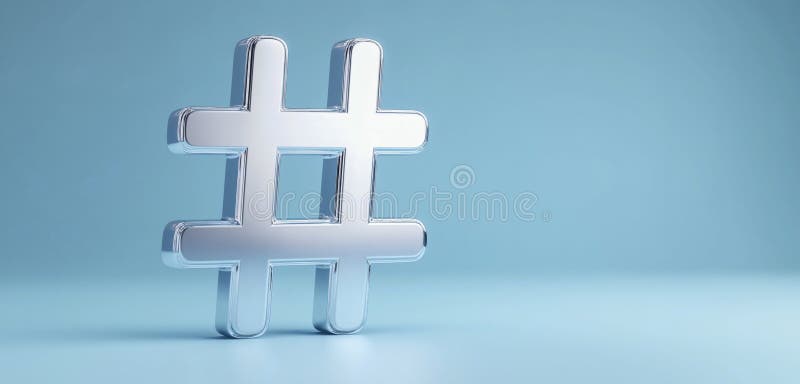 White Hashtag Symbol Against Blue Background. Stock Illustration ...