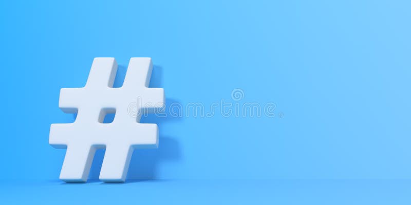 Blue Hashtag Symbol Isolated on White Background Stock Illustration ...
