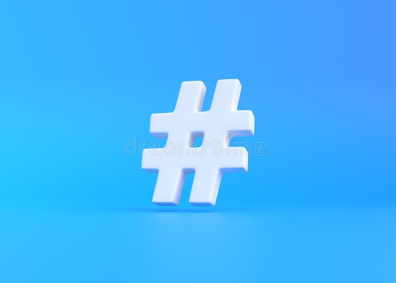 Blue Hashtag Symbol Isolated on White Background Stock Illustration ...