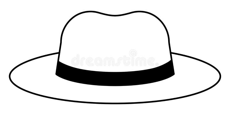 White Hat with Black Lace Ribbon, White Hat for Design Stock Vector ...