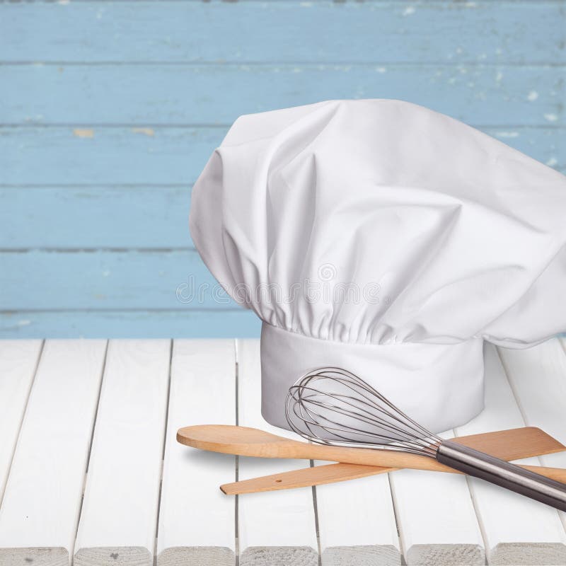 Chef Hat with Wooden Spoons Stock Photo - Image of toque, utensil ...