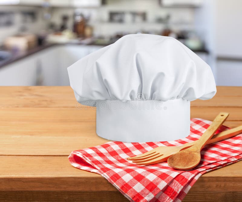Chef Hat with Wooden Spoons Stock Photo - Image of toque, utensil ...