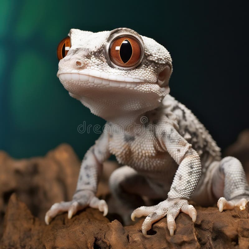 White Headed Dwarf Gecko Made with Generative AI Illustration Stock ...