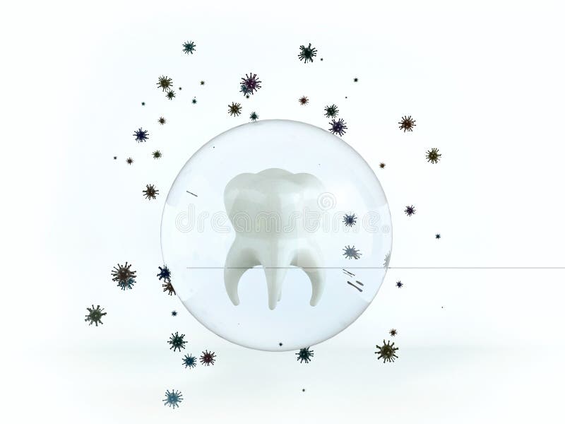 A Tooth Being Protected from Decay or Bacteria by a Shield. Stock ...