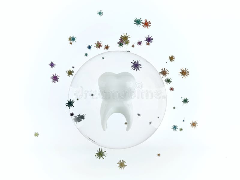 A Tooth Being Protected from Decay or Bacteria by a Shield. Stock ...
