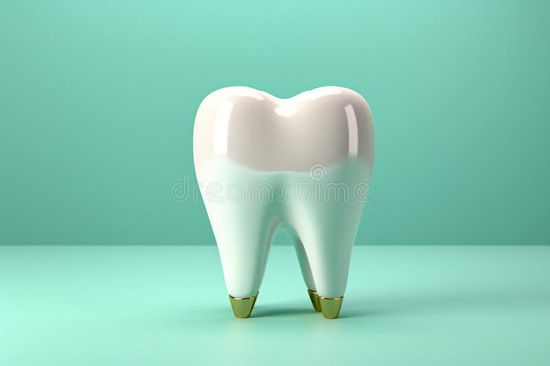 White Healthy Tooth on Mint Background Stock Illustration ...